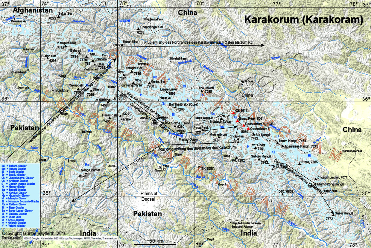 Karakorum aus der Luft